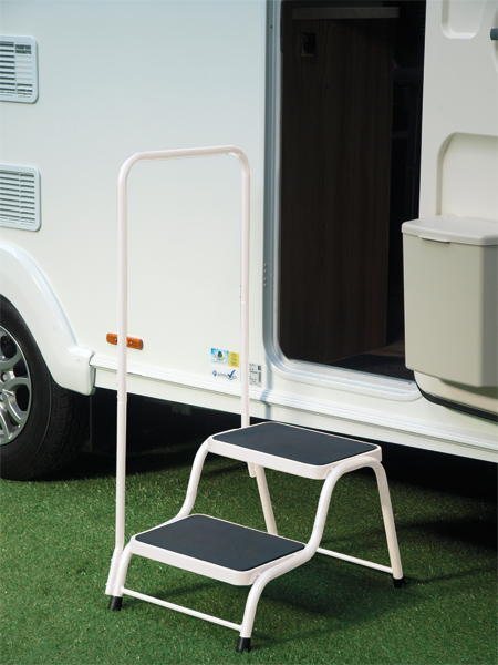 Caravan double step with handrail - Tent Hire Direct