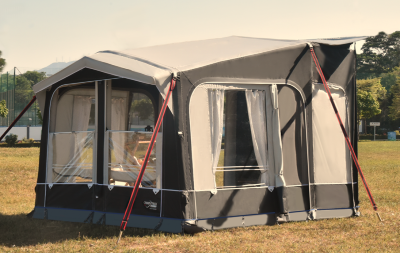 Camptech Moto Windsor Drive-Away AIR Awning | 2025 - Tent Hire Direct