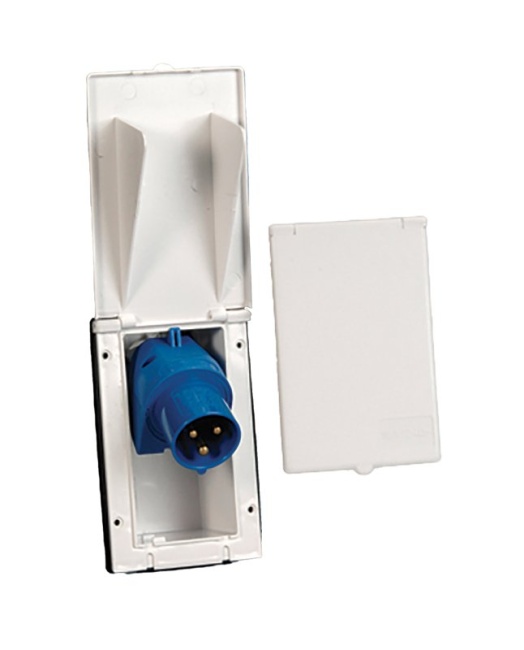 Flush Fitting 240v Inlet Rectangular - Tent Hire Direct